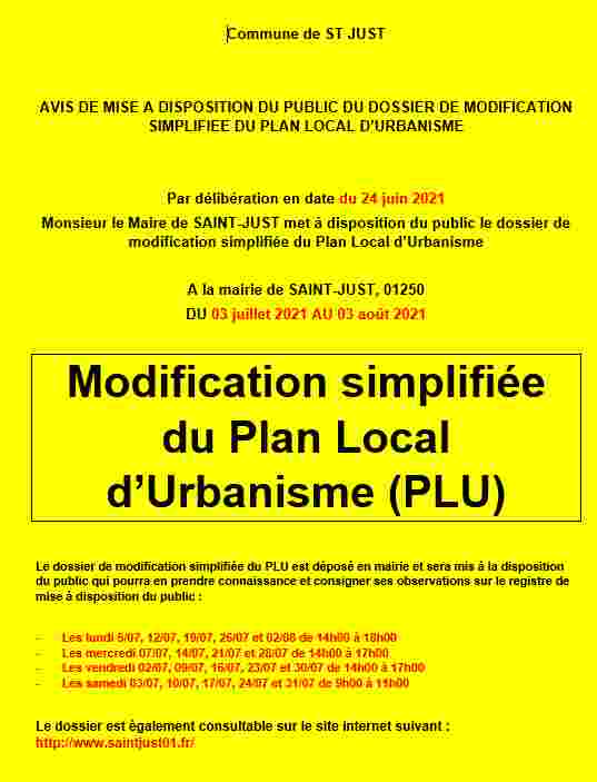 Modification du PLU - Mairie de Saint Just